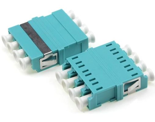 4 Cores Fiber Optic Adapters , LC Connector Adapter With Flange